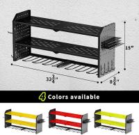 China Large 8 Drill Holder Wall Mount with 2 Side Peg boards Storage Rack for Garage Organization,Utility Battery Shelves for sale