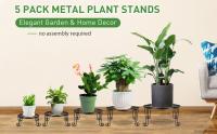 China Modern Design Black Iron Plant Stand for Indoor Outdoor Plants 5mm Thickness Rustproof for sale