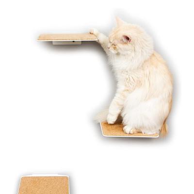 China Black Powder Coated Indoor Cat Wall Perch Furniture 20x20cm Steel Cat Ladder Stairs for sale