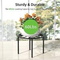 China Black Metal Plant Stand for Flower Pot Heavy Duty Potted Holder for Indoor and Outdoor for sale