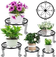 China Black Metal Plant Stand for Flower Pot Heavy Duty Potted Holder for Indoor and Outdoor for sale