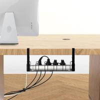 China OEM ODM Steel Desktop Cable Management Tray for Desk Sturdy Under Desk Wire Organizer for sale
