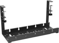 China Black Powder Coating Desk Cable Management Tray No Drilling Retractable Wire Organizer for sale
