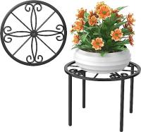 China Advantageous Round Garden Container Plant Rack Carbon Steel Potted Plant Shelf for Home Corner for sale