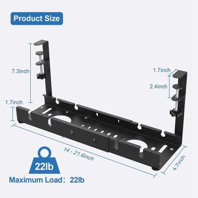 China Retractable Wire Organizer for Desk Sturdy Under Desk Cable Management Tray No Drill for sale