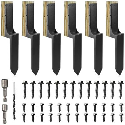 China Fix Tilted or Broken Wood Fence Posts with Heavy Duty Steel Fence Post Stabilizer Kit for sale