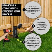 China Fix Tilted or Broken Wood Fence Posts with Heavy Duty Steel Fence Post Stabilizer Kit for sale
