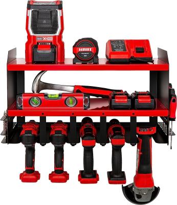 China Wall Mount Tool Organizer for Heavy Duty Metal Drill Holder and Cordless Tool Storage for sale