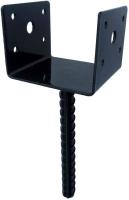 China Brown U Shape Fence Post Holder Ground Spike Post Anchor Metal Black Powder Coated for sale