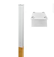 China Metal Top Surface Mount In-Ground White Mailbox Pole Bracket for sale