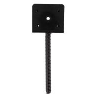China Powder Coated Steel Black Customized Black Post Cover Ground Spike Fence Post Anchor for sale