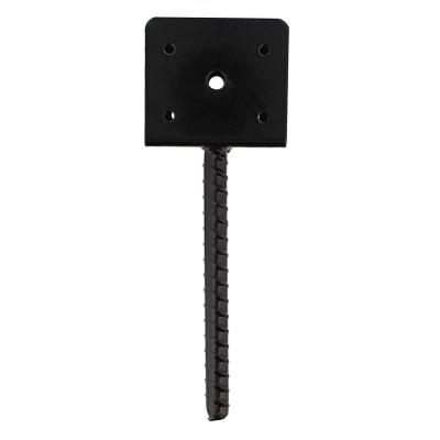 China Powder Coated Steel Black Customized Black Post Cover Ground Spike Fence Post Anchor for sale