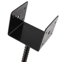 China Powder Coated Steel Black Customized Black Post Cover Ground Spike Fence Post Anchor for sale