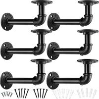 China Standard Industrial Black Iron Pipe Shelf Brackets for DIY Open Bookshelf Installation for sale