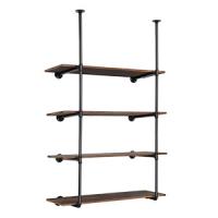 China Standard Industrial Black Iron Pipe Shelf Brackets for DIY Open Bookshelf Installation for sale