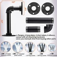 China Standard Industrial Black Iron Pipe Shelf Brackets for DIY Open Bookshelf Installation for sale