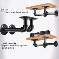 China Standard Industrial Black Iron Pipe Shelf Brackets for DIY Open Bookshelf Installation for sale