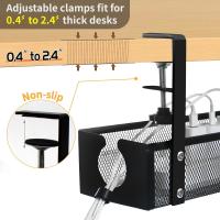 China Under Desk Cable Management Tray 10 Silk Thickness Steel Material with Clamps Included for sale