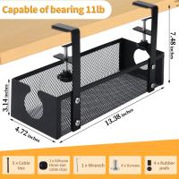 China Under Desk Cable Management Tray 10 Silk Thickness Steel Material with Clamps Included for sale