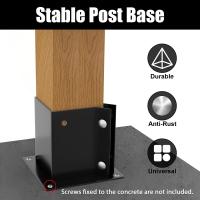 China Black or White Steel Fence Post Base Bracket with Customized Design and Endoth Screws for sale