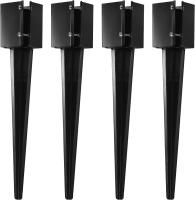 China Triangle Bracket Heavy Duty Metal Black Powder Coated Fence Post Anchor for Versatile for sale