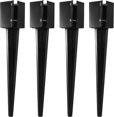 China Triangle Bracket Heavy Duty Metal Black Powder Coated Fence Post Anchor for Versatile for sale