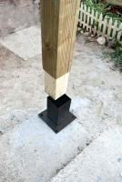 China Steel Heavy Duty Wood Post Support for Deck Porch Railing Anchor Support for sale