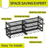 China Adjustable Wall Track 4 Layer 8 Drill Holder Power Tool Organizer for Garage Workshop for sale