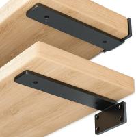 China Heavy Duty Black Metal Floating Shelf Brackets for DIY Industrial Modern Wall Shelves for sale