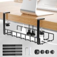 China Say Goodbye to Messy Wires with No Drill Under Desk Cable Management Tray and Clamp for sale