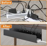 China Under Desk Cable Management Tray 16.5 Sturdy Metal Power Strip Holder, Standing Desk Cable Tray Organizer for Cords for sale