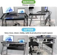 China Under Desk No-Drill Cable Basket for Cable Management Metal Wire Tray 40cm 43cm 45cm 50cm for sale