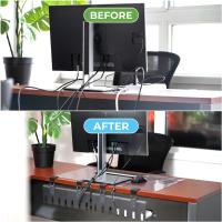 China Under Desk No-Drill Cable Basket for Cable Management Metal Wire Tray 40cm 43cm 45cm 50cm for sale