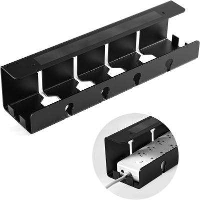 China Super Heavy Duty Desk Cable Organizer 10*40*10cm ISO9001 Rohs CE No Drill Steel Cable Tray for sale
