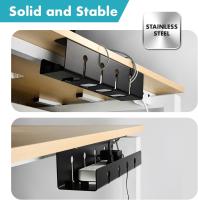 China Super Heavy Duty Desk Cable Organizer 10*40*10cm ISO9001 Rohs CE No Drill Steel Cable Tray for sale