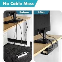 China Super Heavy Duty Desk Cable Organizer 10*40*10cm ISO9001 Rohs CE No Drill Steel Cable Tray for sale