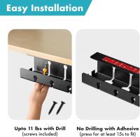 China Super Heavy Duty Desk Cable Organizer 10*40*10cm ISO9001 Rohs CE No Drill Steel Cable Tray for sale
