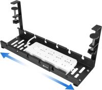 China Organize Wires with Extendable Under Desk Cable Management Tray 7.3inch*21.6inch*4.7inch for sale