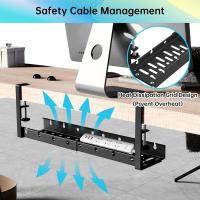 China Organize Wires with Extendable Under Desk Cable Management Tray 7.3inch*21.6inch*4.7inch for sale