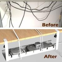 China Organize Wires with Extendable Under Desk Cable Management Tray 7.3inch*21.6inch*4.7inch for sale