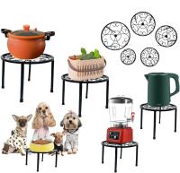 China Vintage Powder Coated Black Metal Steel Flower Pot Stand Shelf for Home and Garden for sale