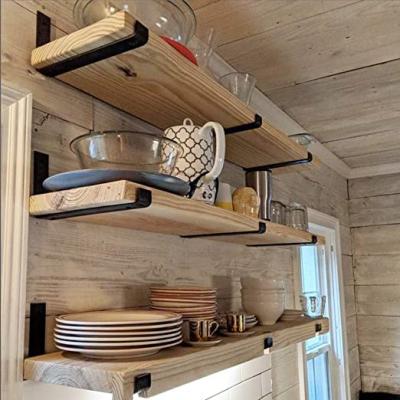 China Bronze Heavy Duty Black Metal Floating Shelf Bracket with Lip/Hook Furniture Hardware for sale