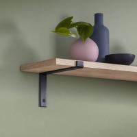 China Bronze Heavy Duty Black Metal Floating Shelf Bracket with Lip/Hook Furniture Hardware for sale