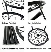 China 4mm Metal Outdoor Plant Stand Round Shelf for Planter Rustproof Iron Vintage Garden Decor for sale