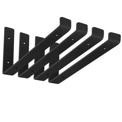China Powder Coated 12 Inch Industrial Forged Steel Floating Shelf J Bracket with UP L Down Lip Floating Brackets for sale