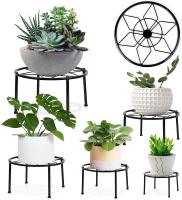 China 4mm Metal Outdoor Plant Stand Round Shelf for Planter Rustproof Iron Vintage Garden Decor for sale