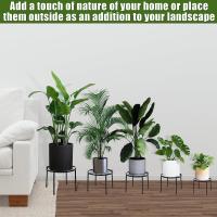 China 4mm Metal Outdoor Plant Stand Round Shelf for Planter Rustproof Iron Vintage Garden Decor for sale