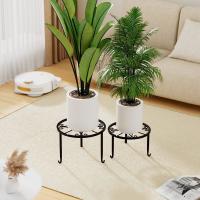 China 4mm Metal Outdoor Plant Stand Round Shelf for Planter Rustproof Iron Vintage Garden Decor for sale