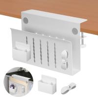 China Desk Side Storage Holder No Drill Under Desk Cable Management Tray Steel Hanging Tray for sale