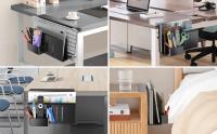 China Desk Side Storage Holder No Drill Under Desk Cable Management Tray Steel Hanging Tray for sale